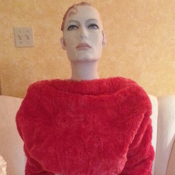 Sebrina Love | Sweaters | Reversible Faux Fur Denim Backless Shrug ...